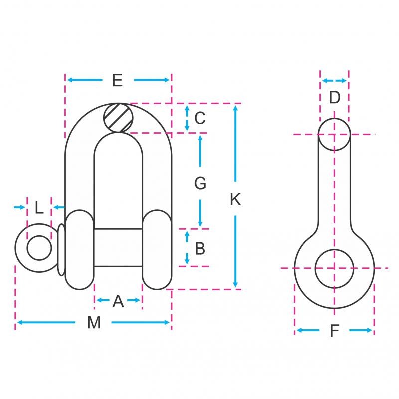 Manilha reta pesada com pino roscado - SIVA